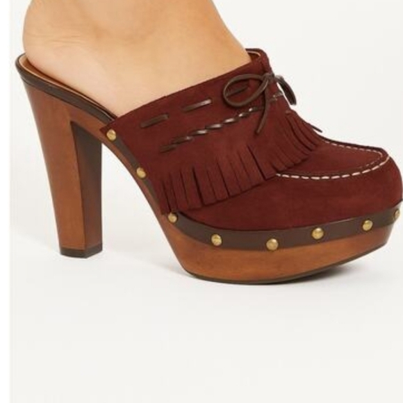 lei | Shoes | Lei Annetteco Vintage Y2k 9s Brown Fringe Heeled Platform ...